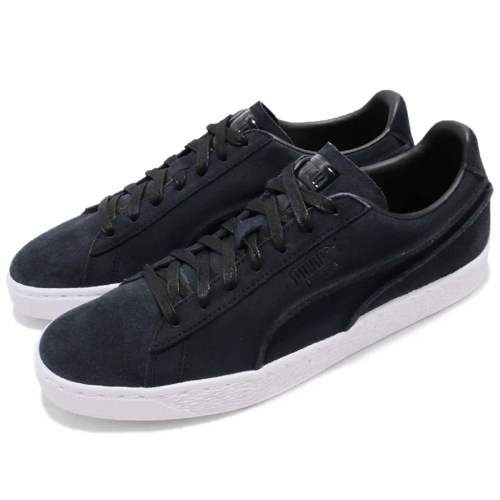 【PUMA】休閒鞋 Suede Classic Exposed Seams 黑 男鞋 浮刻線條 50周年 麂皮(36534801)