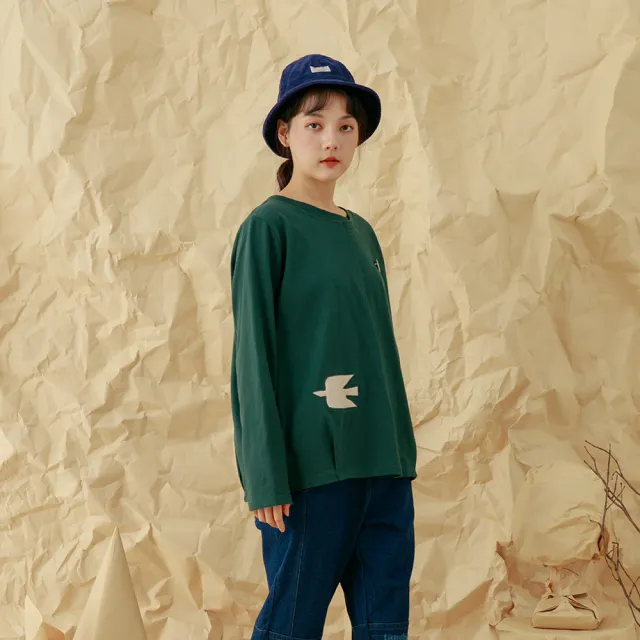 【MOSS CLUB】無規則小圖貼布繡舒適-女長袖上衣 貼布 藍 綠(二色/版型適中) - momo購物網 - 雙11優惠推薦 - 2022年11月