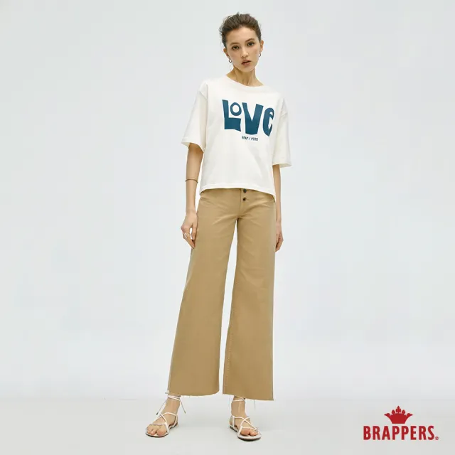 【BRAPPERS】女款 新美腳 ROYAL系列-高腰微彈寬褲(卡其) - momo購物網 - 好評推薦 -2023年3月