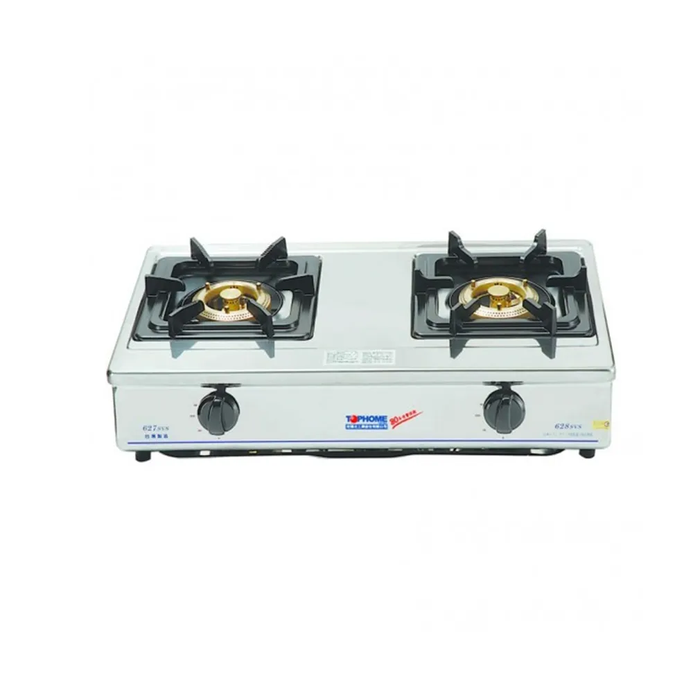 【TOPHOME 莊頭北工業】白鐵銅心安全瓦斯爐AS-627TSV_不含安裝(檯爐、全機不鏽鋼)