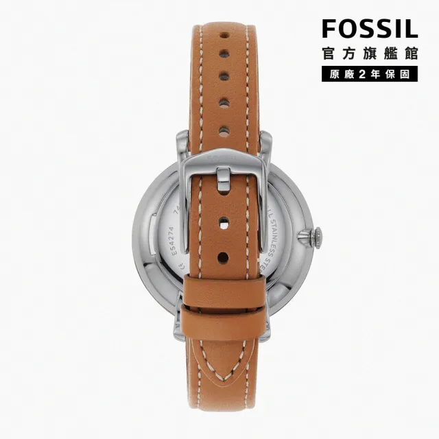 【FOSSIL 官方旗艦館】Jacqueline 經典藍面羅馬數字女錶 棕色真皮錶帶 36MM ES4274 - momo購物網 - 好評推薦 ...