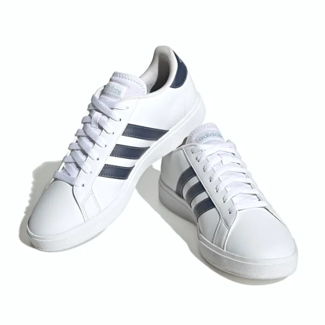 【adidas 愛迪達】Grand Court BASE 2.0 男鞋 白黑色 經典 皮革 運動 休閒鞋 ID4457 - momo購物網 ...