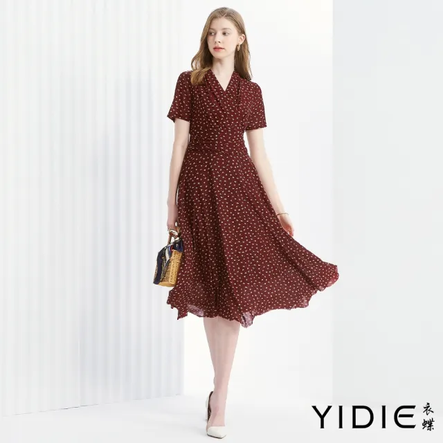 【YIDIE 衣蝶】浪漫碎花V領收腰長洋裝-紅 - momo購物網 - 好評推薦 -2024年2月