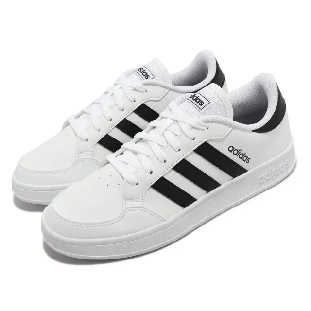 【adidas 愛迪達】休閒鞋 Breaknet 男鞋 女鞋 白 黑 復古 經典 皮革 三葉草 愛迪達(FX8707) - momo購物網 ...