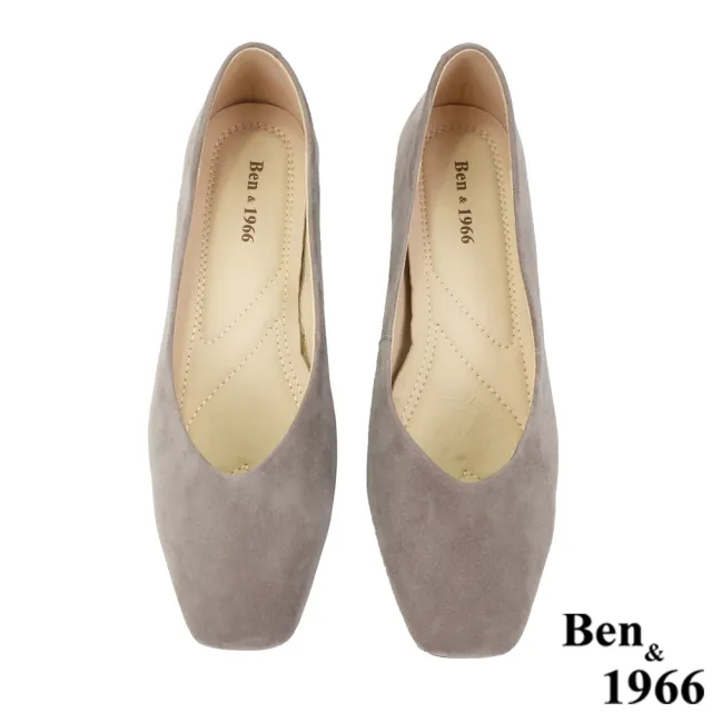 【Ben&1966】高級羊皮簡約方頭跟鞋-淺灰236431 - momo購物網 - 好評推薦 -2024年1月
