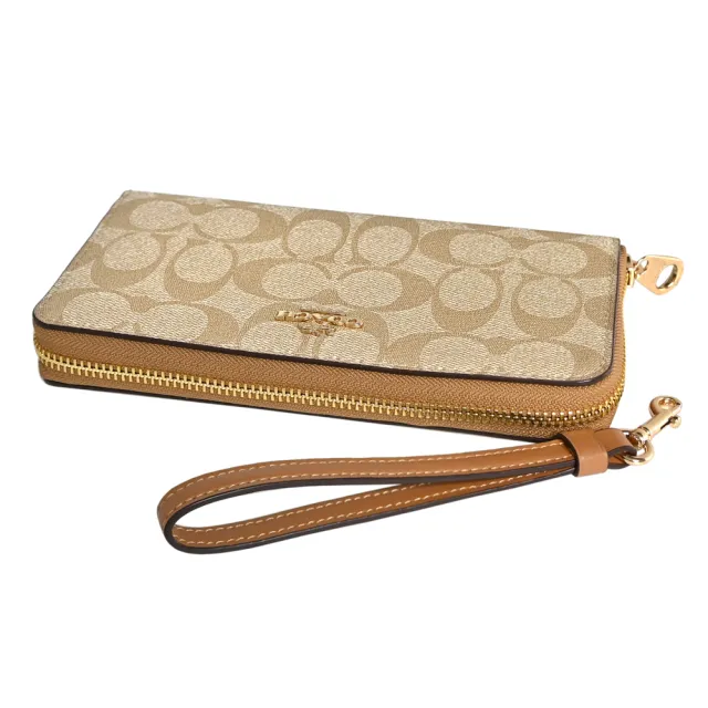 【COACH】PVC Logo真皮手掛拉鍊長夾(淺卡焦糖) - momo購物網 - 好評推薦 -2024年3月