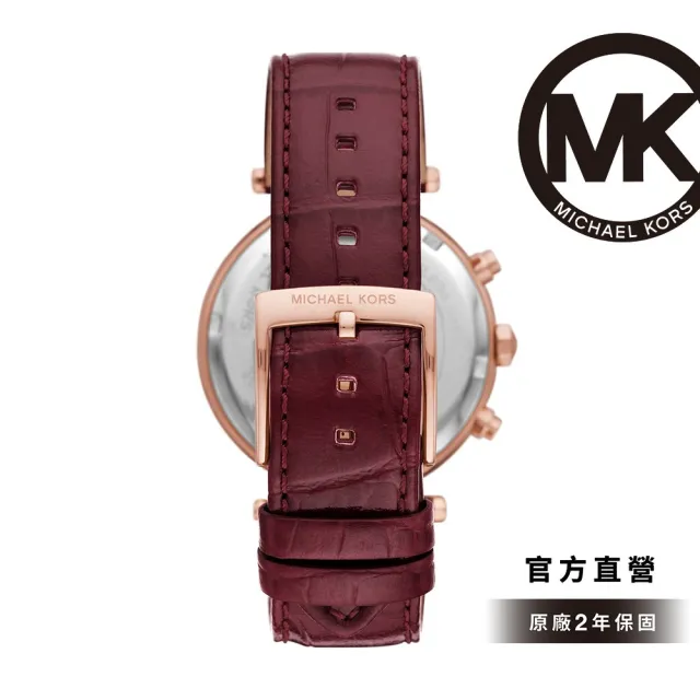 【Michael Kors 官方直營】Parker 三眼計時晶鑽女錶 紅色真皮錶帶 手錶 39MM MK6986 - momo購物網 - 好評 ...