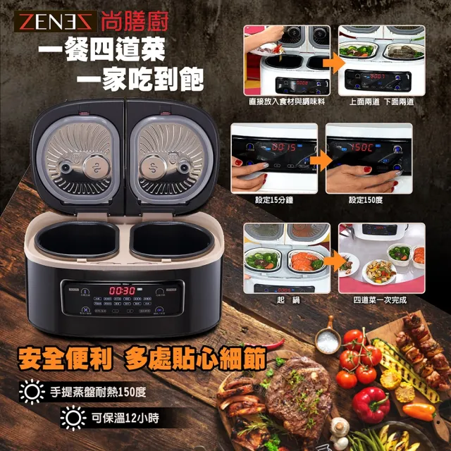 【ZENEZ尚膳廚】雙鍋電子鍋2.5Lx2(SA-FRD2501-T) - momo購物網 - 好評推薦 -2024年2月