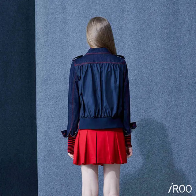 【iROO】牛仔拼接設計外套 - momo購物網 - 好評推薦 -2023年11月
