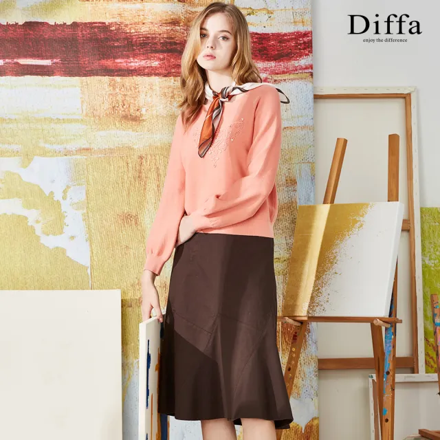 【Diffa】剪裁設計魚尾寬襬中長裙-女 - momo購物網 - 好評推薦 -2023年9月