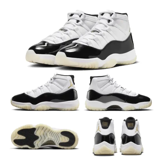 【NIKE 耐吉】籃球鞋 Air Jordan 11 Retro DMP 男鞋 黑白 金色 喬丹 經典 奶油底 AJ11(CT8012-170 ...