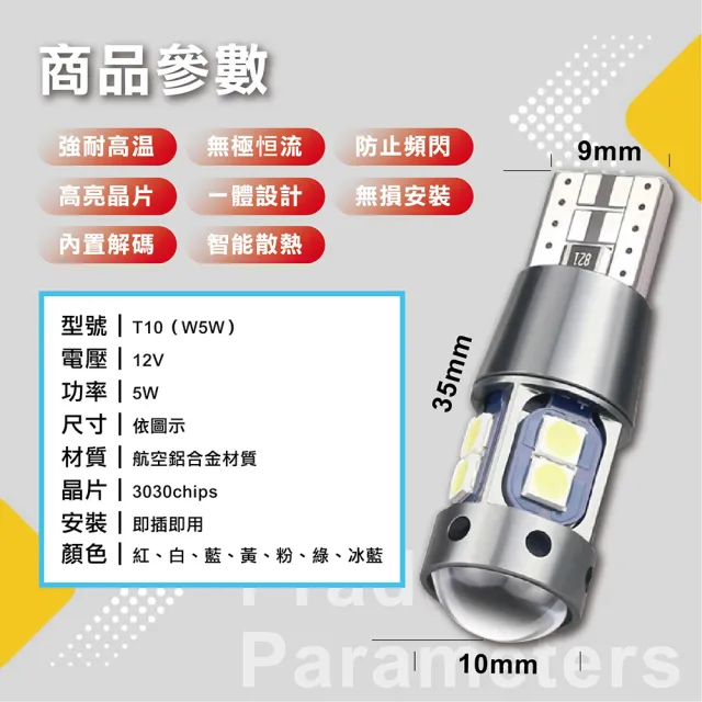 【NO SPOT】12V T10魚眼LED燈 X2入(燈泡 t10燈泡 車燈 汽車燈泡 爆閃警示小燈 車門燈 示寬燈 牌照燈) - momo購物網 - 好評推薦 -2024年3月