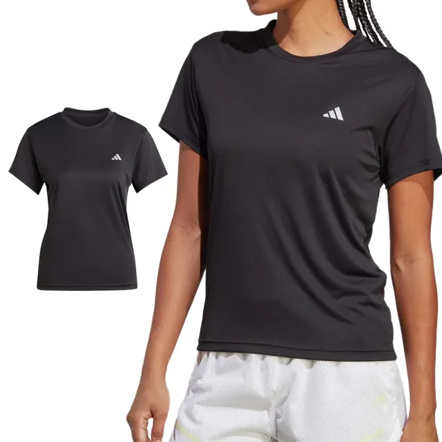 【adidas 愛迪達】Run IT TEE 女款 黑色 排濕 透氣 慢跑 運動 上衣 短袖 HZ0107 - momo購物網 - 好評推薦 ...