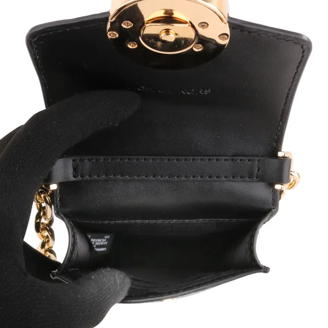 【Michael Kors】金圓MK 拼接皮革鍊帶斜背手機包(黑灰) - momo購物網 - 好評推薦 -2024年3月