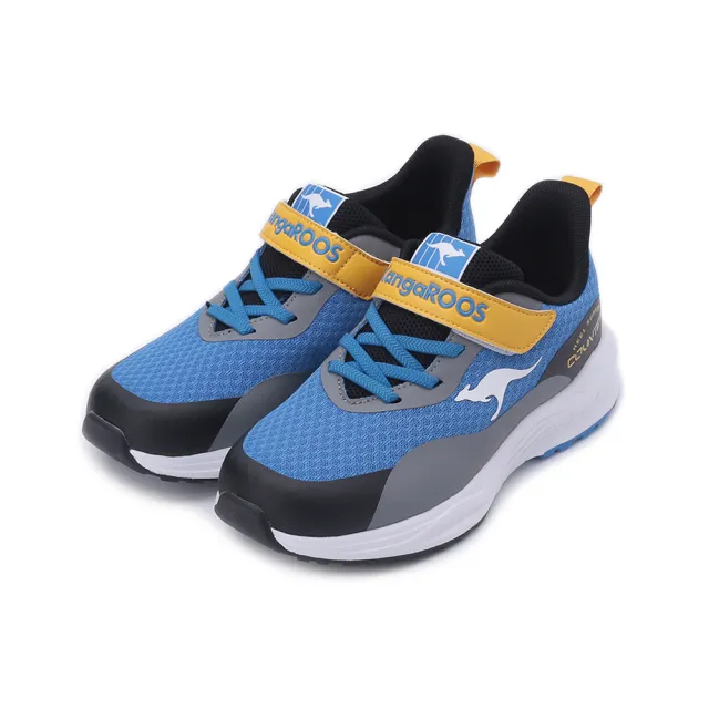 【KangaROOS】20-23cm DYNARUN 魔鬼氈輕量運動鞋 藍黃 中大童鞋 KK41326 - momo購物網 - 好評推薦 ...