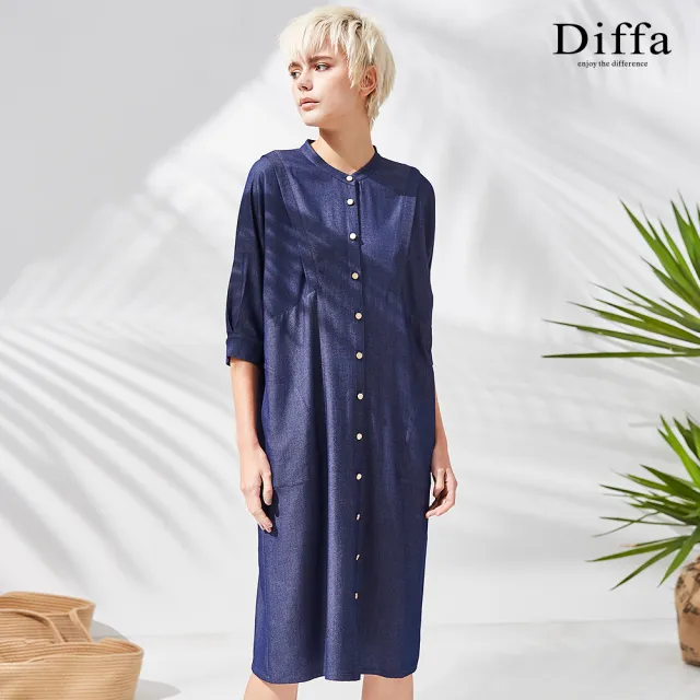 【Diffa】連袖設計連身洋裝-女 - momo購物網 - 好評推薦 -2024年3月