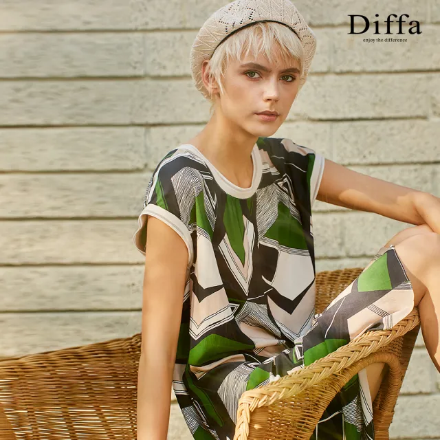 【Diffa】幾何綠花連身洋裝-女 - momo購物網 - 好評推薦 -2024年3月
