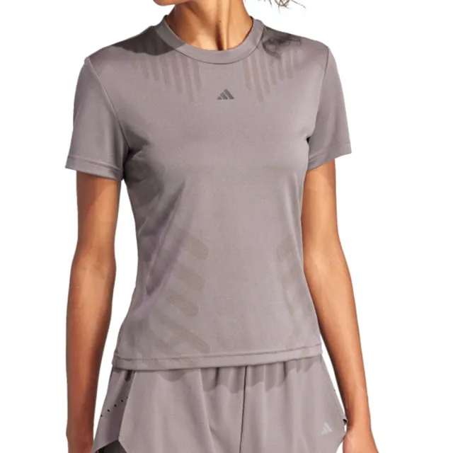 【adidas 愛迪達】HR HIIT AIRCH T 女款 灰色 運動 休閒 上衣 透氣 速乾 排汗 吸濕 短袖 IT7431 - momo ...