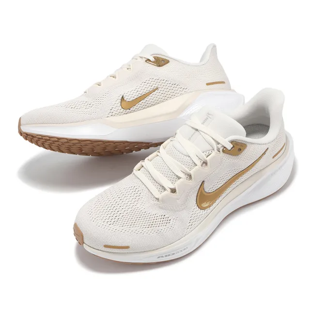 【NIKE 耐吉】慢跑鞋 Wmns Air Zoom Pegasus 41 女鞋 男鞋 米白 金 小飛馬 氣墊 運動鞋(FD2723-005 ...