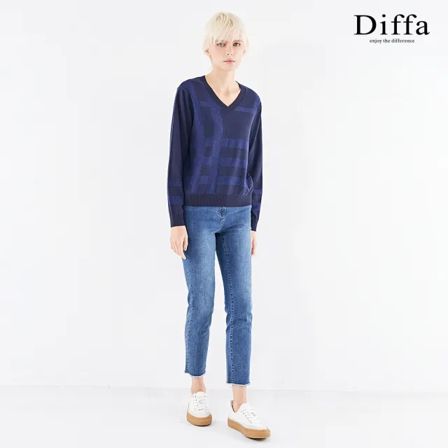 【Diffa】俐落剪裁設計牛仔長褲-女(丹寧) - momo購物網 - 好評推薦 -2024年9月