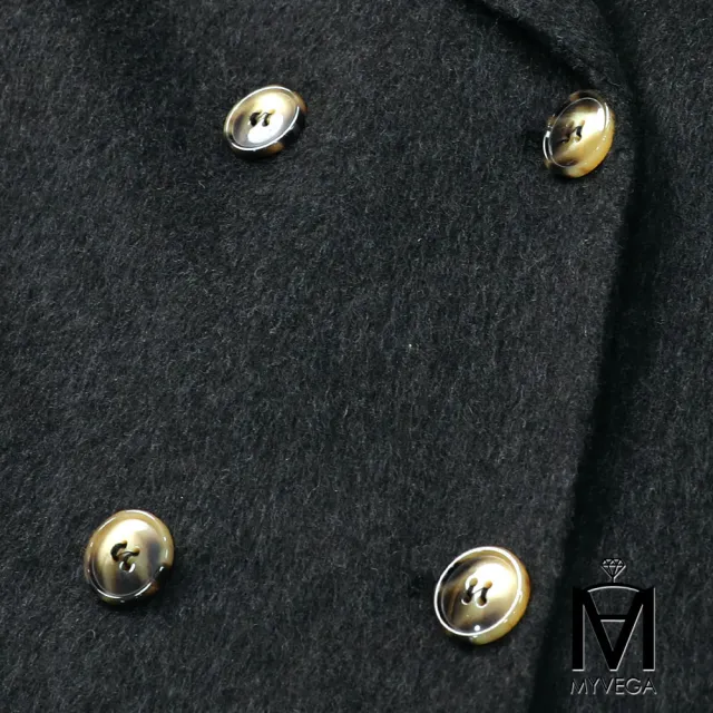 【MYVEGA 麥雪爾】MA羊毛翻領雙排釦大衣外套-鐵灰 - momo購物網 - 好評推薦 -2025年1月