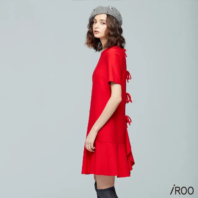 【iROO】荷葉邊下擺設計款洋裝 - momo購物網 - 好評推薦 -2025年3月