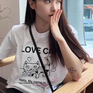 【創翊韓都】大碼T恤 貓貓五分袖T恤ODD1489-創翊韓都(預購)-momo購物網 - 好評推薦 - 2025年7月