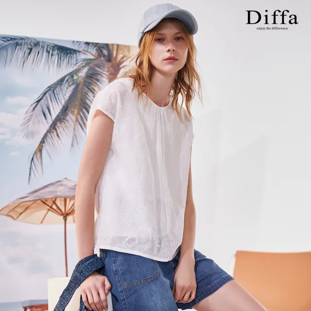 【Diffa】小蓋袖雙層設計剪裁上衣-女 - momo購物網 - 好評推薦 -2025年5月